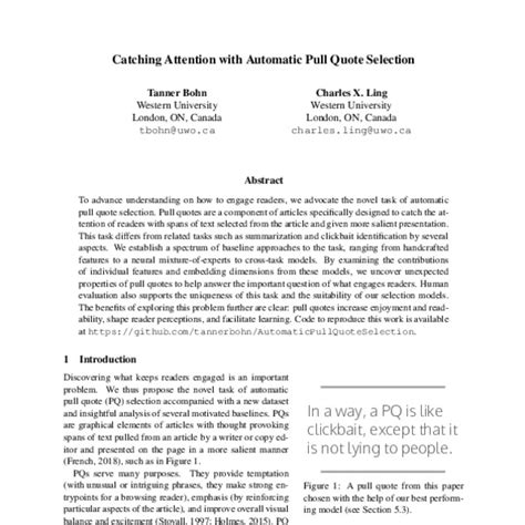 Catching Attention With Automatic Pull Quote Selection Acl Anthology