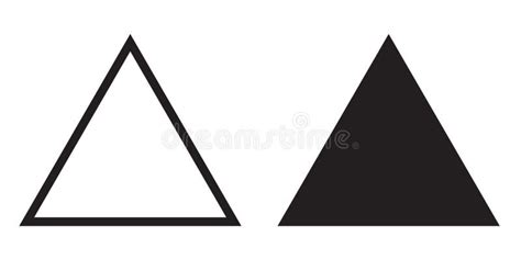 Equilateral Triangle Icon Vector Line Triangle Stock Vector