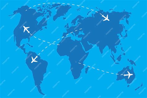 Icône De Carte Du Monde Carte Bleue Avion Illustration Dété Icône De