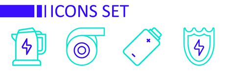 세트 라인 번개 및 보호막 배터리 충전 롤 접착 테이프 및 전기 주전자 아이콘 벡터 가득 찬에 대한 스톡 벡터 아트 및 기타 이미지 가득 찬 계기판 측정기 굴리기