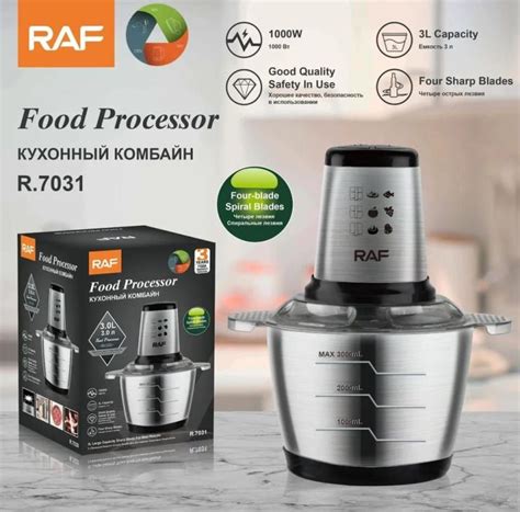 Raf Food Processor 3 Liter 4 Sharp Blade Electric Meat Chopper Heavy