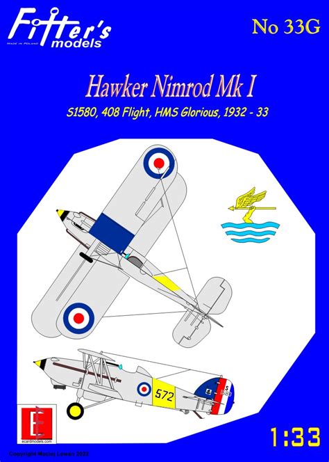 133 Hawker Nimrod Mk I 572 Paper Model Ecardmodels