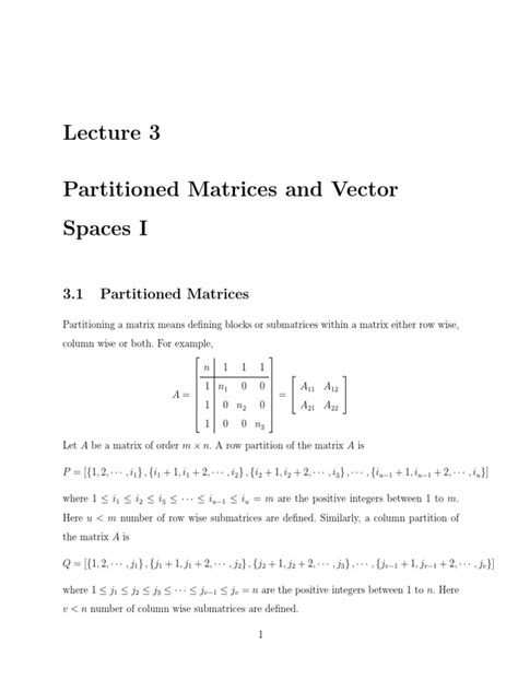 Linear Algebra Lecture Notes 03 Pdf Matrix Mathematics Operator