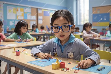 Premium Ai Image Teaching Coding From Kindergarten Futuristic Classroom Initiatives