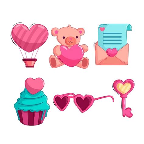 Premium Vector Hand Drawn Valentines Day Element Collection