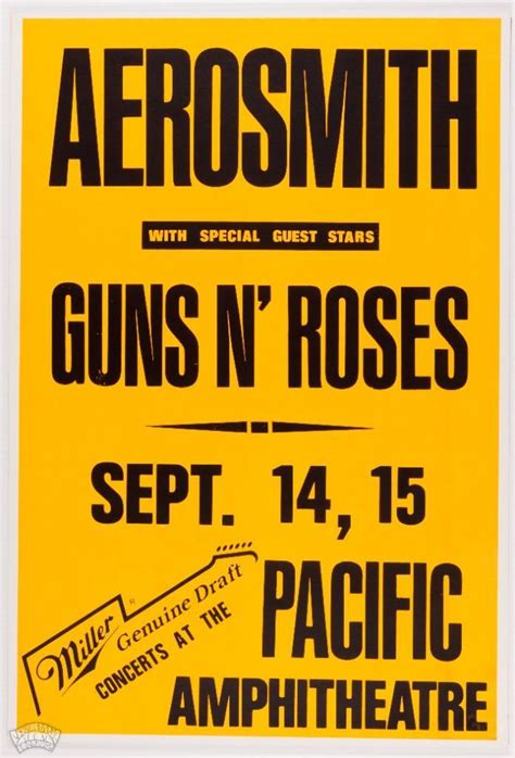 1988 Aerosmith Guns N Roses Cardboard Poster Oct 23 2022