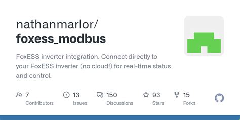 Github Nathanmarlorfoxessmodbus Foxess Inverter Integration