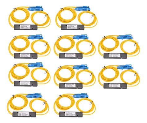 Divisor De Fibra Óptica Monomodo 10x Ftth Sc Upc 1x2 Plc Fb Envío Gratis