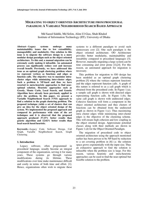 Pdf Migrating To Object Oriented Architecture From Procedural Paradigm A Variable