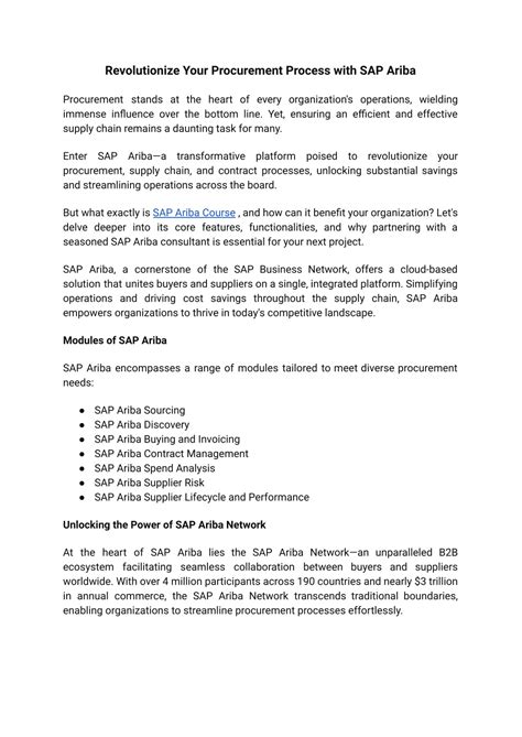 Ppt Revolutionize Your Procurement Process With Sap Ariba Powerpoint