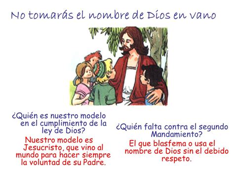 Poesías Oraciones Cuentos Segundo Mandamiento De La Ley De Dios