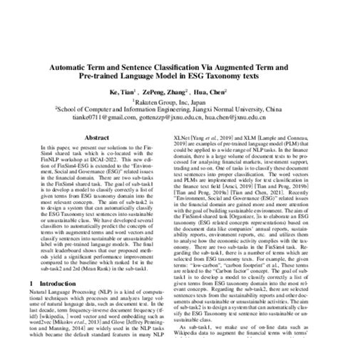 Automatic Term And Sentence Classification Via Augmented Term And Pre Trained Language Model In