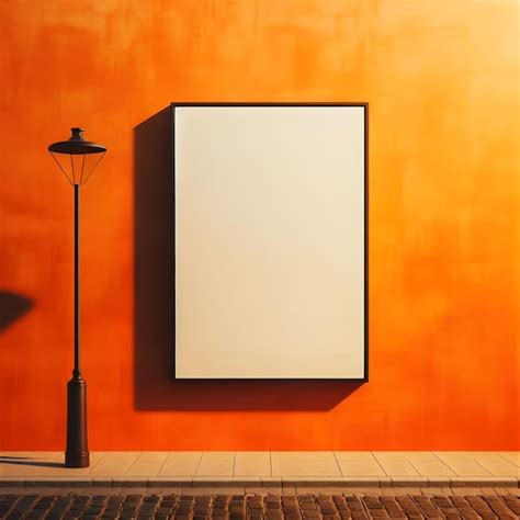 Premium Photo Ai Generated Blank Minimalist Poster In Orange Minimalist Street Alley Background