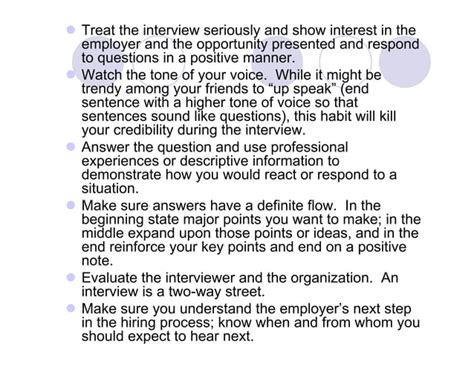 Interview Handling Tips Ppt