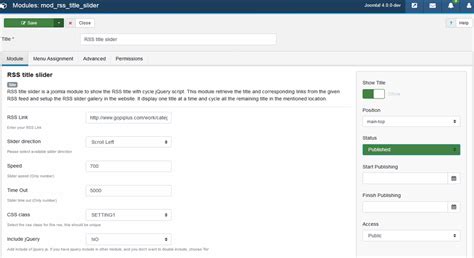Rss Title Slider Joomla Module Gopiplus Joomla And Drupal Modules