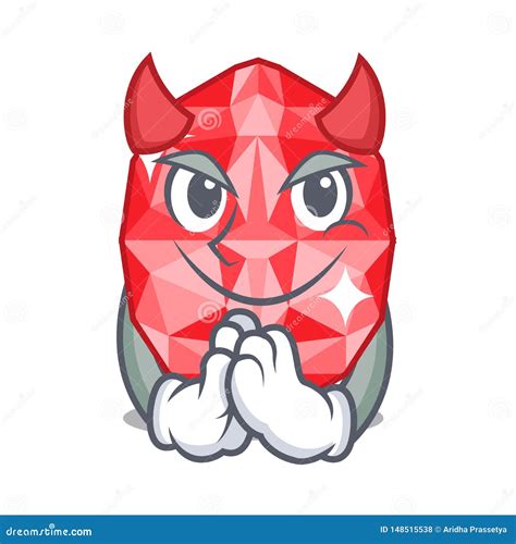 Devil Ruby Gems Above Cartoon Dressing Table Stock Vector Illustration Of Funny Mascot 148515538