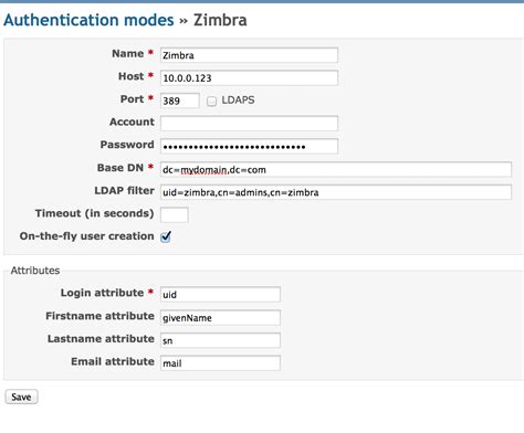 Openldap Set Up Ldap On Redmine With Zimbra Ldap Server Fault