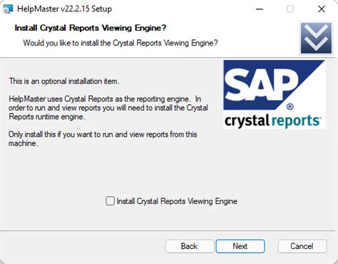 Crystal Reports Runtime Engine HelpMaster Service Management Software