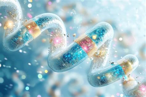 Microscopic View Of Molecular Chains In A Vibrant Abstract Representation Of Scientific Research