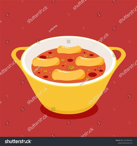 Tteokbokki Logo Korean Street Food Simple Stock Vector Royalty Free