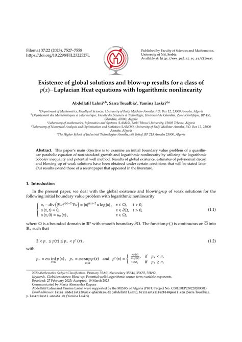 Pdf Existence Of Global Solutions And Blow Up Results For A Class Of