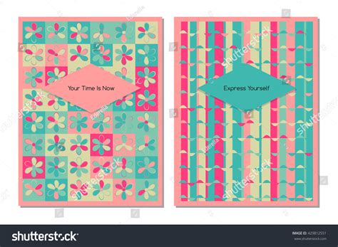 Vector Set Design Templatesvaricolored Leaflets Frames เวกเตอร์สต็อก
