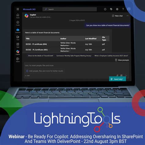 Webinar Sharepoint Teams Deliverpoint Datasecurity Copilotintegration Microsoft365