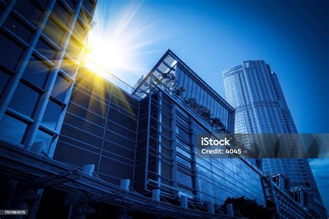 Bangunan Kantor Arsitektur Kontemporer Lanskap Perkotaan Perspektif