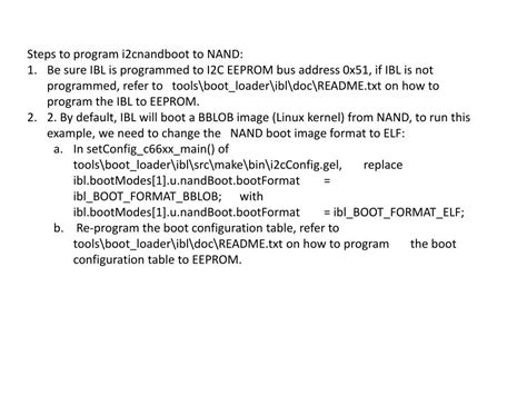 Ppt Nand Boot Over I2c Example A Simple Hello World Example Demonstrating Nand Boot Over I2c