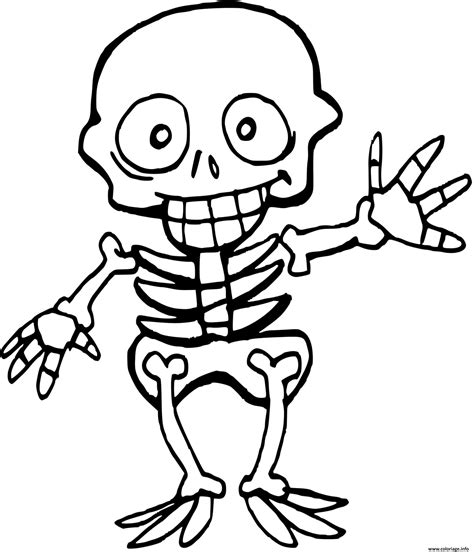Coloriage Squelette Enfant Halloween Dessin Squelette à imprimer