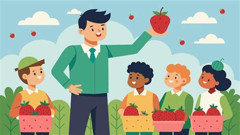 Un Estudiante Muestra Con Orgullo Su Mancha De Fresas Cuidadosamente