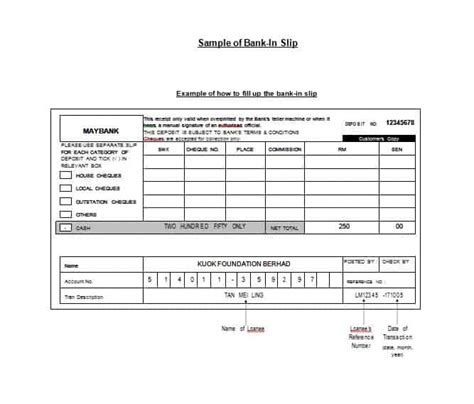 10 Deposit Slip Examples To Download