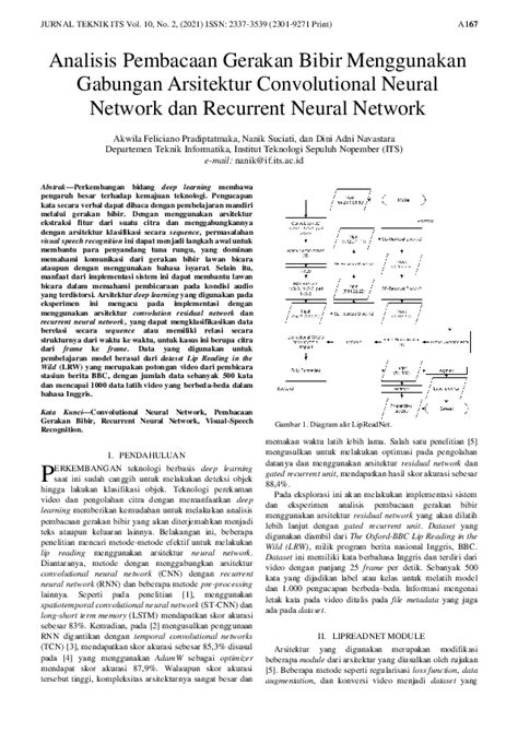 Pdf Analisis Pembacaan Gerakan Bibir Menggunakan Gabungan Arsitektur Convolutional Neural