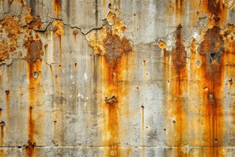 Vintage Concrete Wall Texture With Rust And Damage For Background Design Stock Illustration
