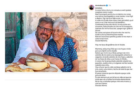 Donato De Santis Despidió A Su Madre Que Falleció En Italia No Te