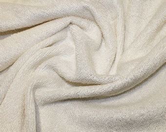 Organic Bamboo Terry Towelling Fabric White Plain Solid Etsy UK
