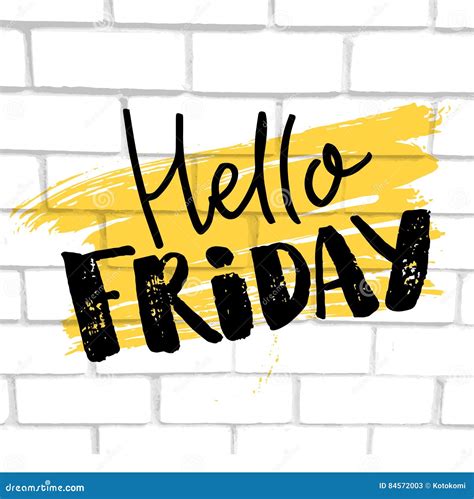 Hello Friday Saying Vector Typography Design Stock Vector