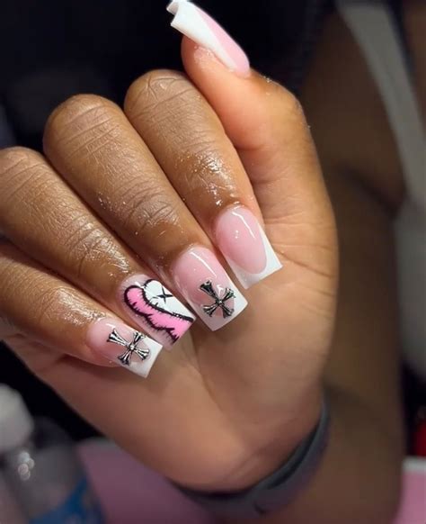 Unique Acrylic Nails French Tip Acrylic Nails Colored Acrylic Nails