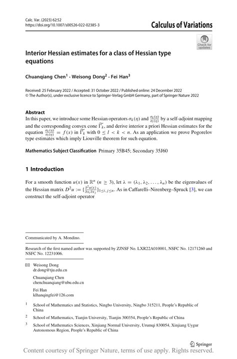 Interior Hessian Estimates For A Class Of Hessian Type Equations
