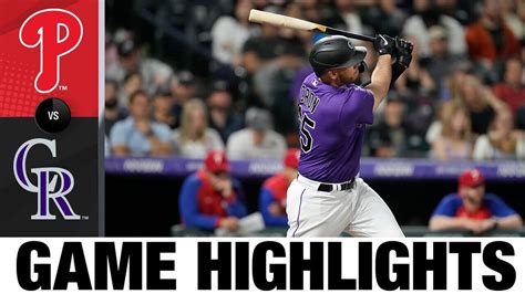 Phillies Vs Rockies Game Highlights 41922 Mlb Highlights Youtube