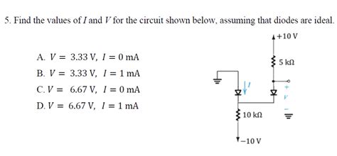 solved 5 find the values of i and v for the circuit shown