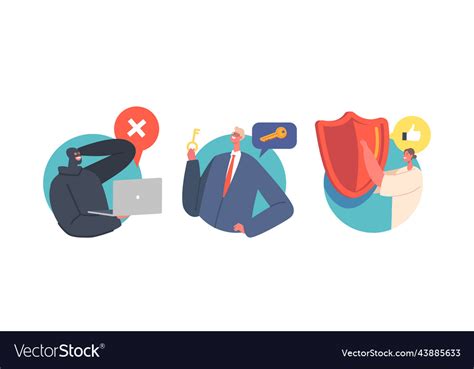 Computer Security And Protection Isolated Round Vector Image