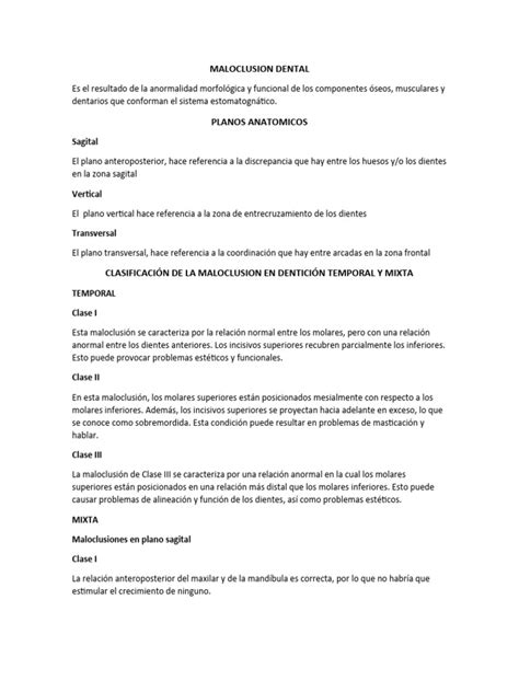 Maloclusion Dental Pdf Odontología Ramas De Odontología