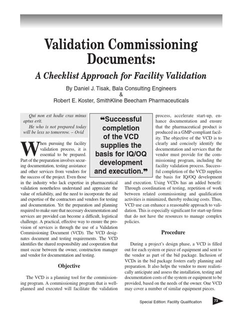 Validation Commissioning Documents Pdf Verification And Validation