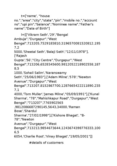 Python Project Bank Management T Name House Studocu
