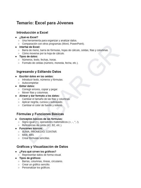 Temario Excel Pdf