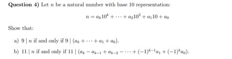 Solved Question 4 Let N Be A Natural Number With Base 10