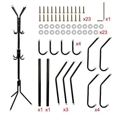 Assembled Metal Coat Rack Hat Bag Organizer 12 Hoo Grandado