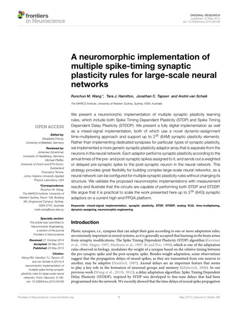 pdf a neuromorphic implementation of multiple spike timing synaptic