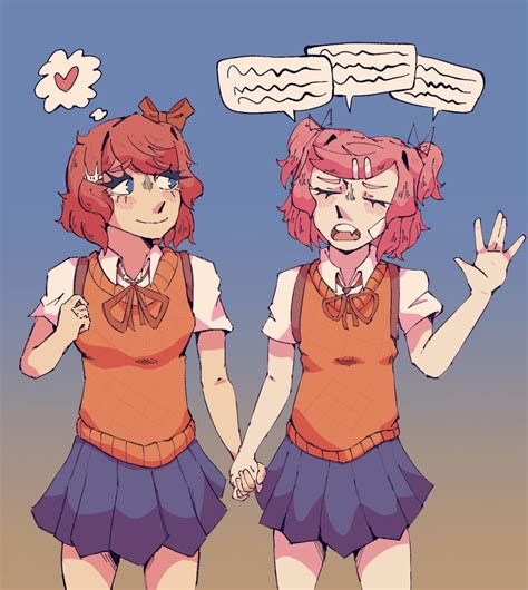 Sayori And Natsuki Walk Home From School Together Rddlc